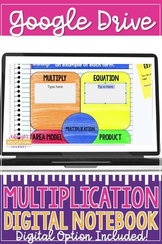 Digital Interactive Notebook | Muti Digit Multiplication | 4th Grade