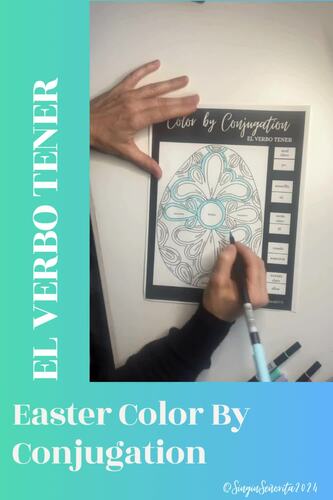 Easter El Verbo TENER Color By Conjugation by SinginSeñorita | TPT