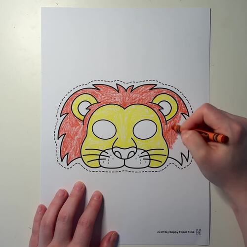 African Animal Paper Masks Printable Coloring Craft Activity Costume Kids