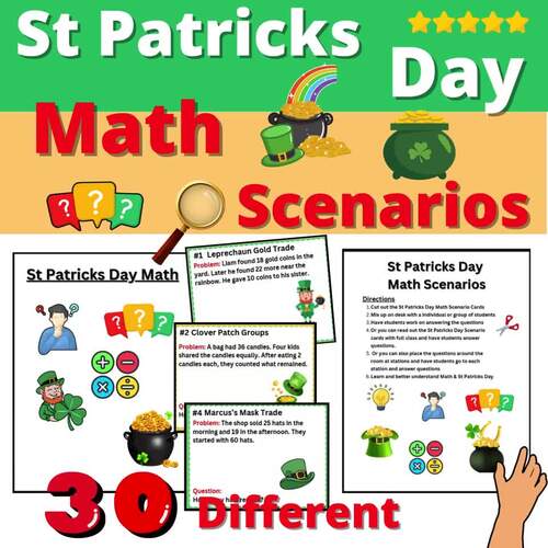 St Patricks Day Math Scenarios Project Multi Step March Activity by ...