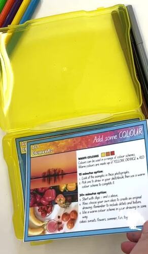 Elements of Art BASIC COLOR Task Cards for Early Finishers, Review or Sub