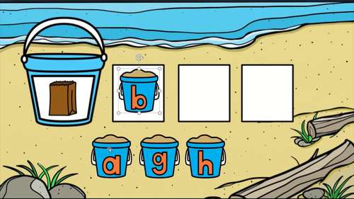 Bundle: CVC Word Building Beach Theme (Google/PowerPoint) by Texas Tinies