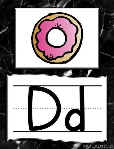Alphabet Posters- Black & White Marble by Fortunate Firstie | TpT