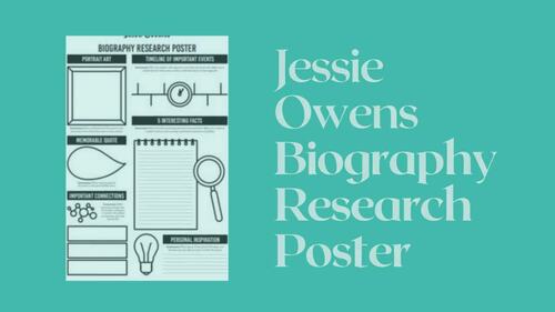 Black History Month Biography Poster for Jesse Owens by Creating2Learn