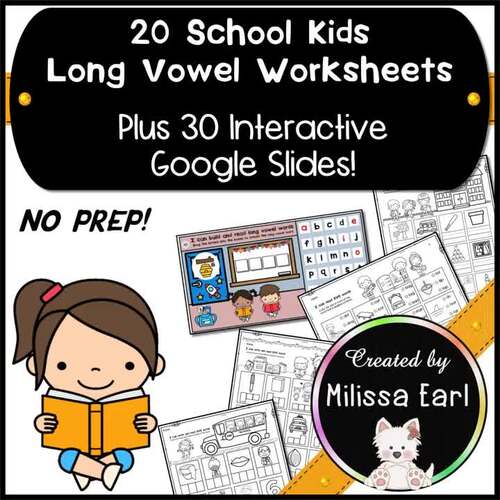 School Kids CVCe Long Vowels Magic e Science of Reading + 30 Google Slides