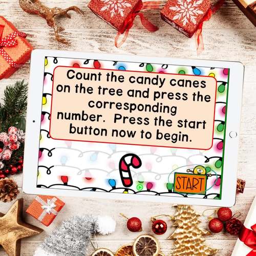 Find the numbers 0 to 10 Boom cards | Candy canes on the tree | TPT