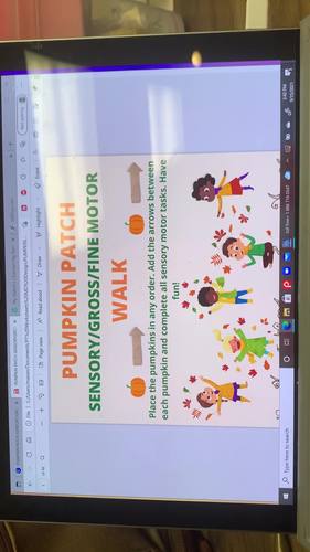 Fall/Harvest/Thanksgiving Gross/Sensory/Fine Motor Walk activity/game/fun