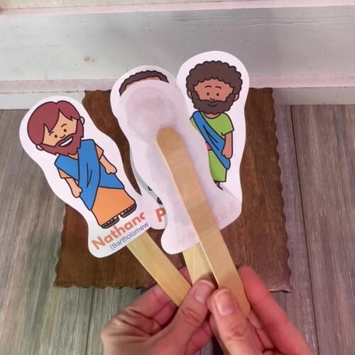 Jesus' Disciples Bible Craft Stick Puppets and Paper Dolls Teaching Visuals