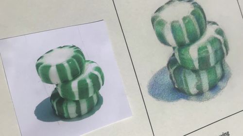 Distance Learning - Art - Colored Pencil Peppermint Candy Drawing