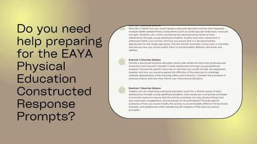 National Board EAYA Physical Education Component 1 Constructed Response ...