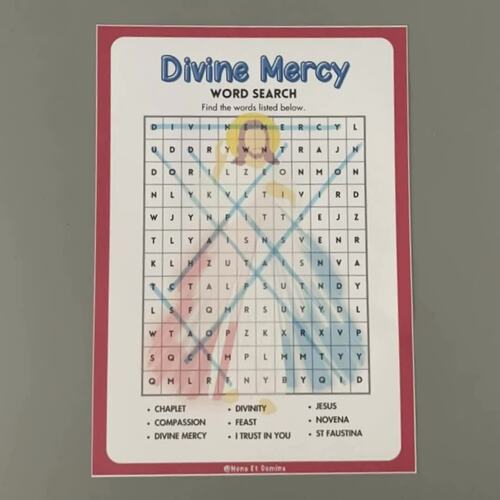Divine Mercy Sunday Word Search Printable Activity No Prep Catholic ...