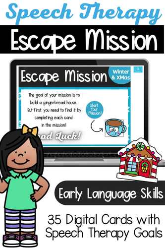 Winter Escape Room | Digital Speech Therapy by Sharon Burgess Ortho