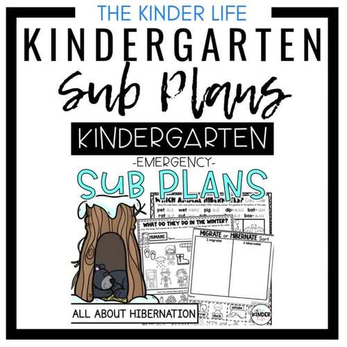 Kindergarten Emergency Sub Plans January | No Prep Hibernation December ...