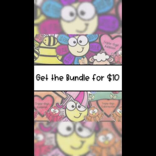 Flower Field Math Craft | Spring Triple-Digit Addition & Subtraction