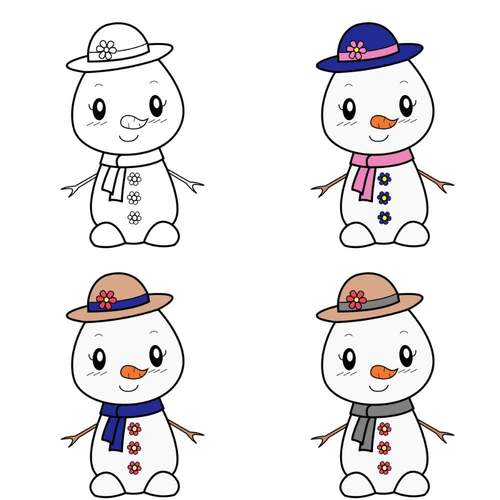 Winter Clipart : Tiny Snowladies Clip Art by Jaimie Navy | TPT