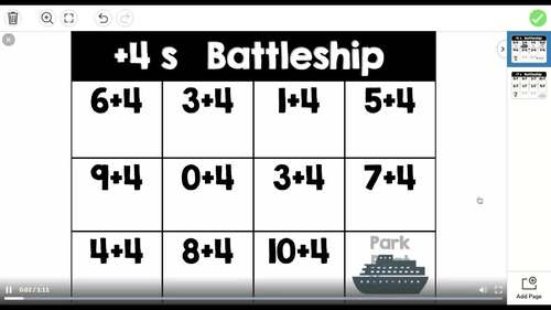 +0s to +10s Seesaw and Google Battle of the Ships game by Brenda Cosby