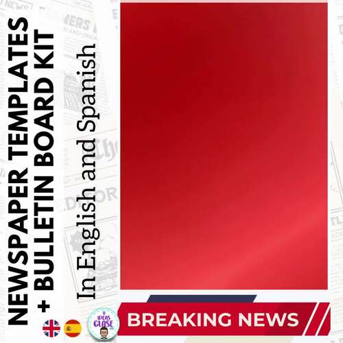 Newspaper article templates and bulletin board kit. Class news. English ...