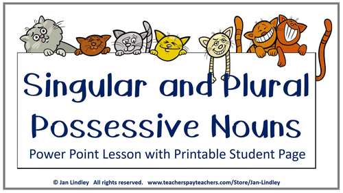 Singular and Plural Possessive Nouns PPT Lesson with Printable Student Page