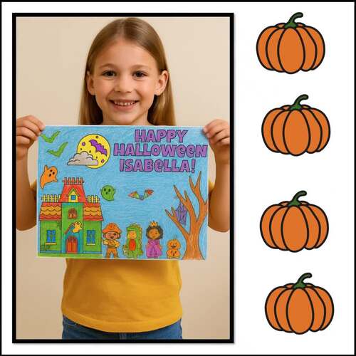 Editable Halloween Coloring Page | Personalized Halloween Activity for Kids