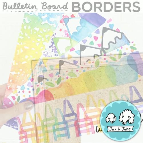 Rainbow Watercolor School Bulletin Board Borders, Printable Classroom Decor