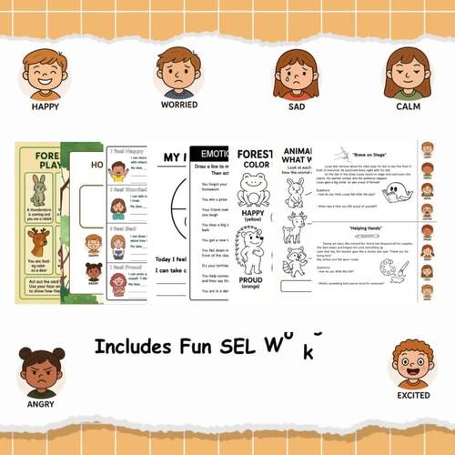 Forest Friends SEL Pack – Feelings Activities, Role-Play, Mini Book (K–2)
