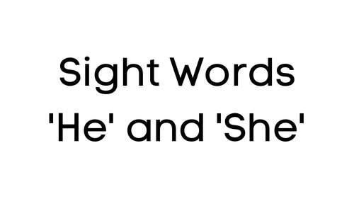 Sight Words 'He' and 'She', Pronouns, Halloween Costumes, Vocabulary ...
