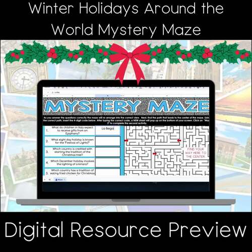 Winter Holidays Around the World, Digital Mystery Maze Activity | TPT