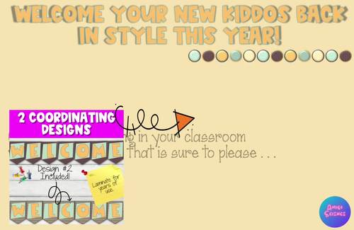 Welcome Banner in Earth Tones & Chevron - Classroom Decor by Amigo Science