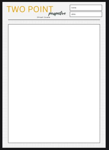 Two Point Perspective Street Scene & Interior Room Drawing by ArtRoots