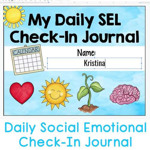 Social Emotional Learning Check-In Journal for Emotions & Self ...