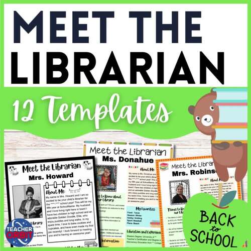 Meet the Librarian Templates Back School Newsletter Library Parents Staff
