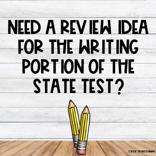 WRITING STATE TEST REVIEW_TASK CARDS ACTIVITY by Kirk's Klassroom