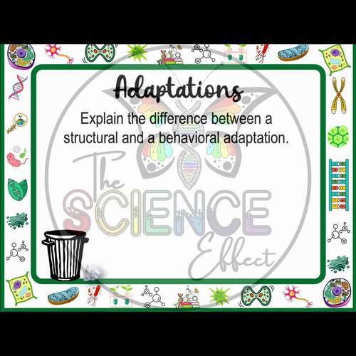Adaptations Crumple & Shoot Science Game ~ Trashketball Science Review Game