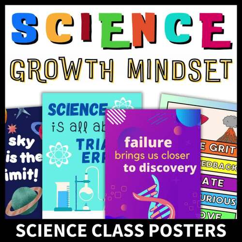 Science Growth Mindset Posters | STEM Classroom Decor Bulletin Board