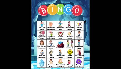 Grumple the Troll’s Bingo SEL digital Calming Strategies Anger Managemen