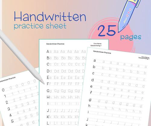 Hand Written Practice Sheet, Letter Alphabet , A B C, Emotion Feeling