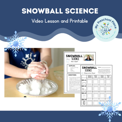 Snowball Science Experiment Video Lesson, Winter Preschool Science Activity