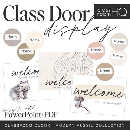 Neutral Australian Class Door & Bulletin Board Display MODERN AUSSIE ...