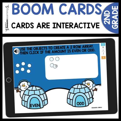 Even or Odd using Arrays with Boom Cards Digital Task Cards | TPT