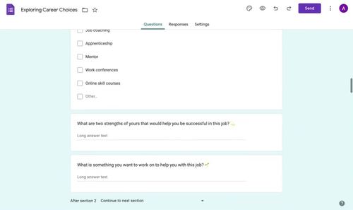 Exploring career choices transition survey PDF and Google Form Bundle