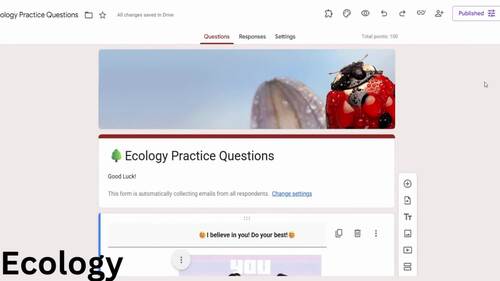 Biology Test Prep Bundle | End of Year Review | Google Forms Self ...