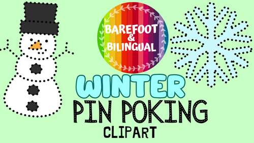 Winter Pin Poking Clipart| Winter Clipart Fine Motor Activities | TPT