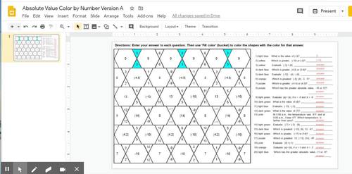 Absolute Value Worksheets 6th Grade Activities Math Coloring by Number ...