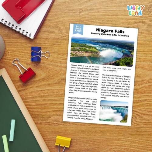 Niagara Falls Landmark Reading Passages and Comprehension Activity Pack