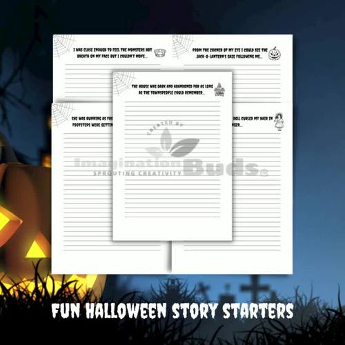 Spooky Short Story Starters- Halloween Writing Prompts by Imagination Buds
