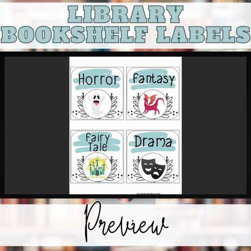EDITABLE Library Bookshelf Bookbin Organization Labels - Multiple Genres