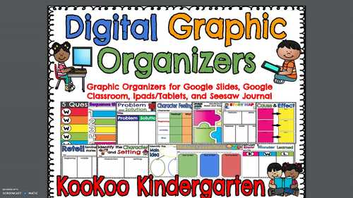 Digital Graphic Organizers for Google Slides, Google Classroom, and Seesaw