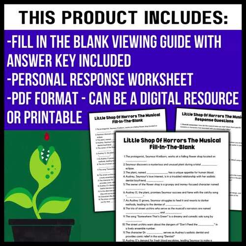 Little Shop Of Horrors: Fill In The Blank Viewing Guide & Response ...