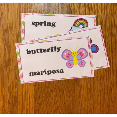 Spring Themed - Bilingual Vocabulary Words Printables | TPT