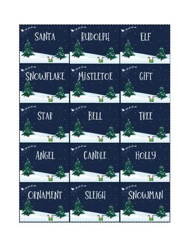 Christmas Charade Cards | 60 Unique Words by The Digivita | TPT